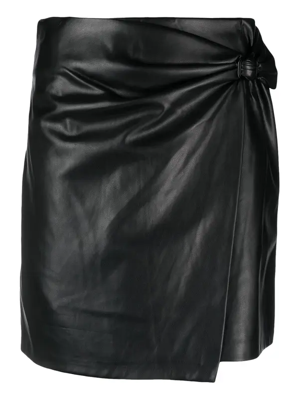 Dkny Mid-rise Mini Wrap Skirt - Black