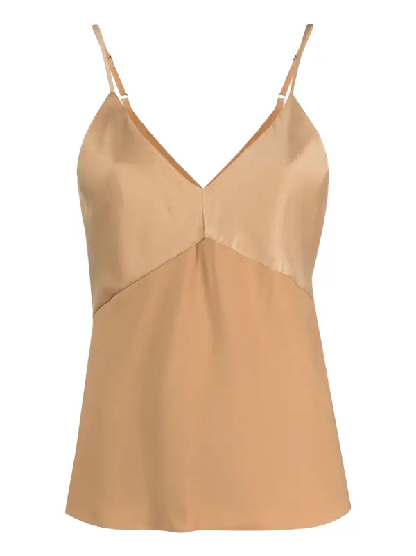 Dkny Mix Media V-neck Tank Top - Brown