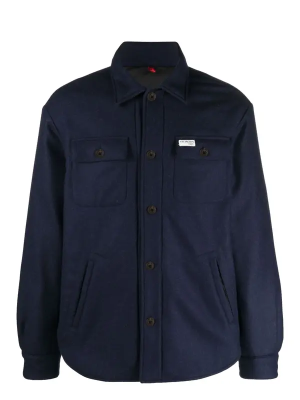 FAY Button-up Shirt Jacket - Blue