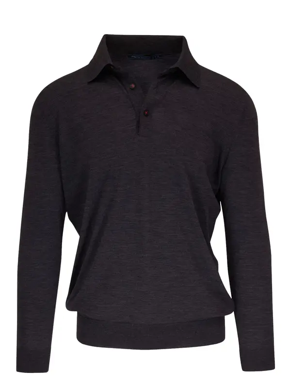Kiton Long-sleeve Wool Polo Jumper - Grey