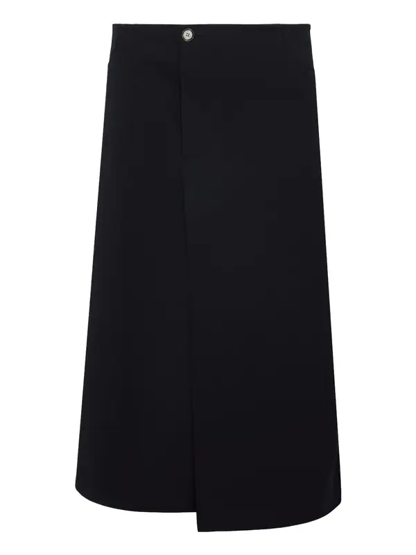 Proenza Schouler Asymmetric Twill Wrap Skirt - Black
