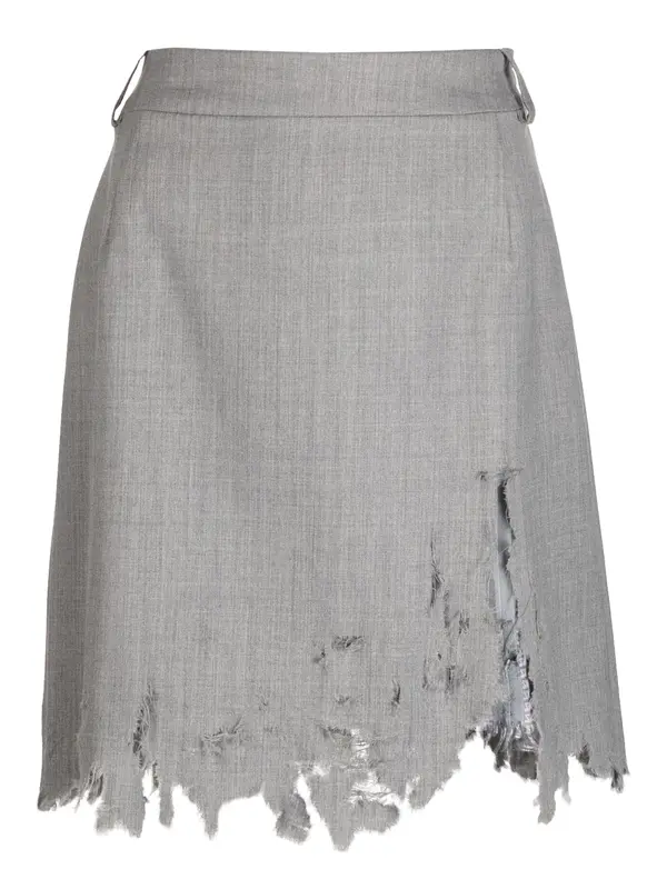 Natasha Zinko Distressed Mini Skirt - Grey