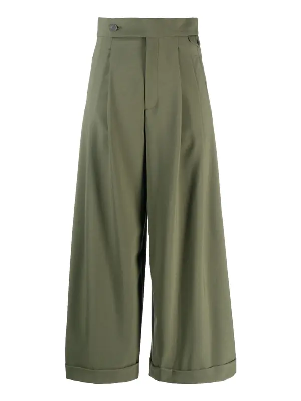 Closed Hanbury Pleated Palazzo Trousers - Green
