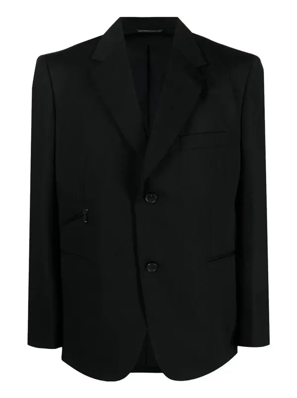 Yohji Yamamoto Single-breasted Wool Blazer - Black