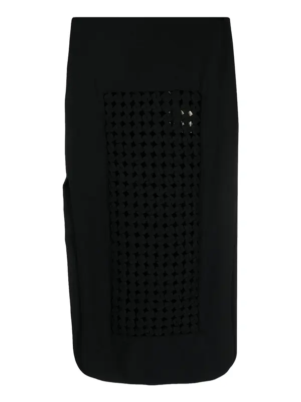 A.W.A.K.E. Mode Woven Midi Skirt - Black