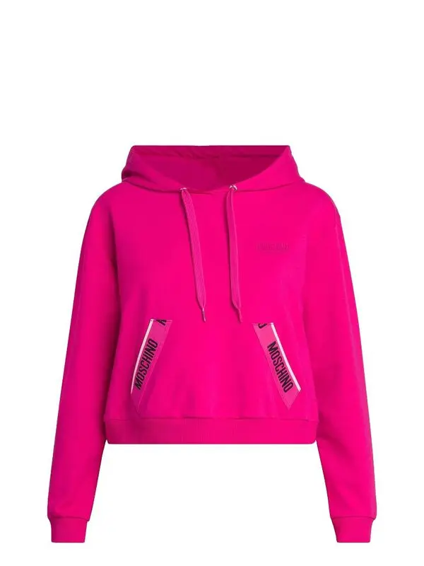 Moschino Stretch-cotton Cropped Hoodie - Fuchsia