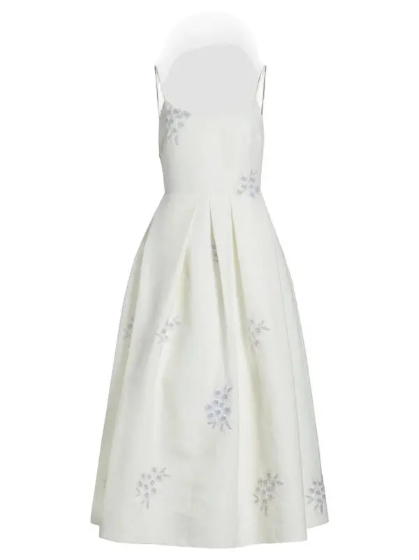 SACHIN BABI Audra Embroidered Midi Dress - Ivory