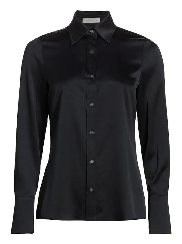 Ramy Brook Victoria Satin Shirt - Black