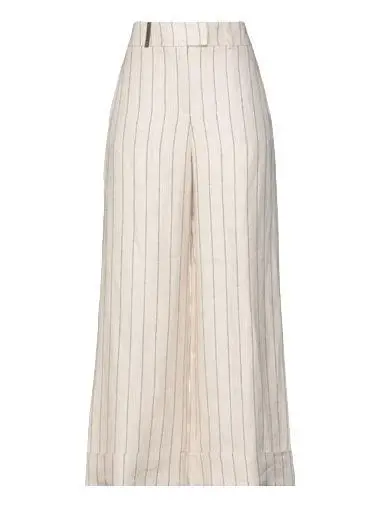 Peserico Linen Wide-leg Pants - Beige