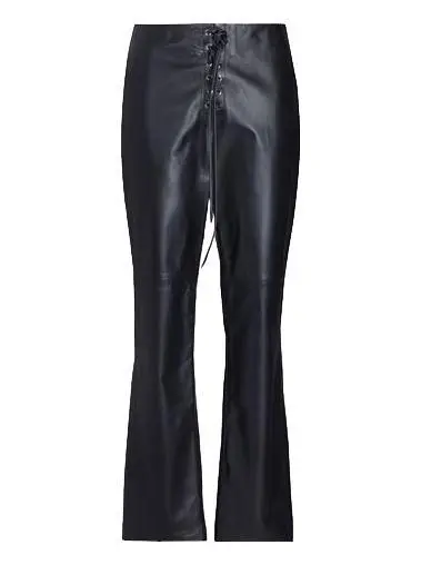 8 BY YOOX Lambskin Leather Lace-up Pants - Black