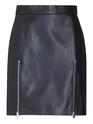 8 BY YOOX Leather Mini Skirt With Zip Detail - Black