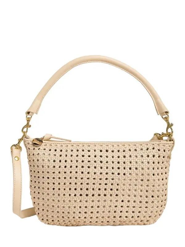 Clare V. Petit Moyen Woven Messenger Bag - Cream Rattan