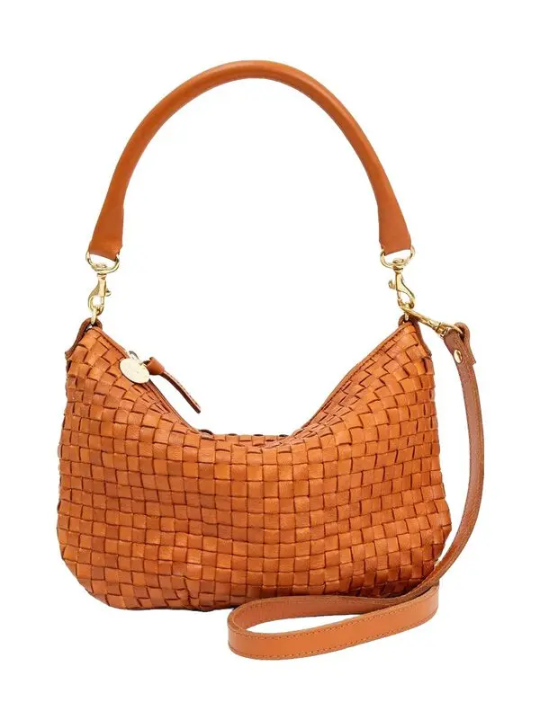 Clare V. Petit Moyen Woven Messenger Bag - Natural Woven Checker