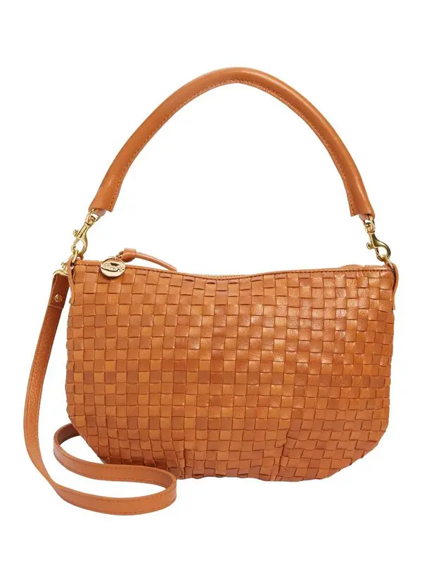 Clare V. Petit Moyen Woven Messenger Bag - Natural Woven Checker