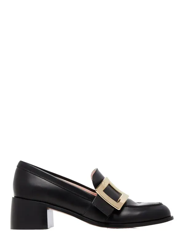 ROGER VIVIER Viv' Rangers Buckle-embellished Leather Loafers - Black