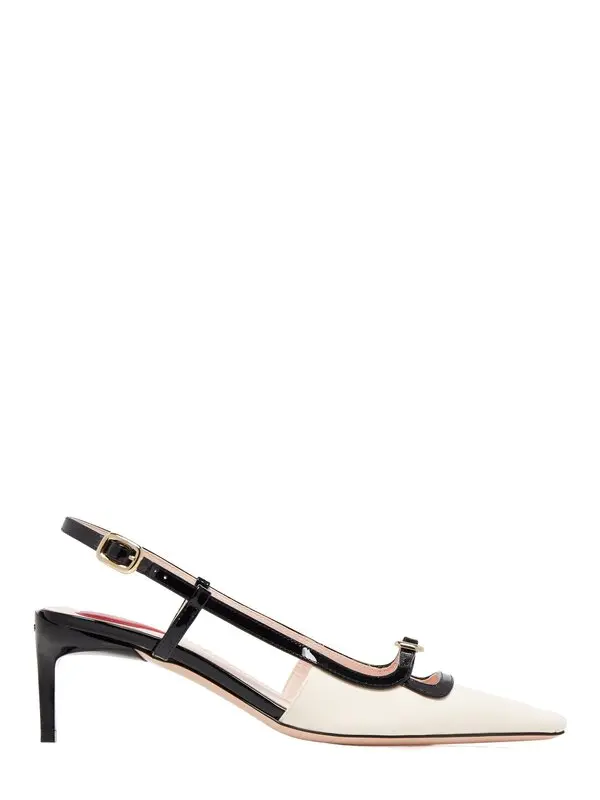 ROGER VIVIER Mini-buckle Patent Leather Slingback Pumps - White