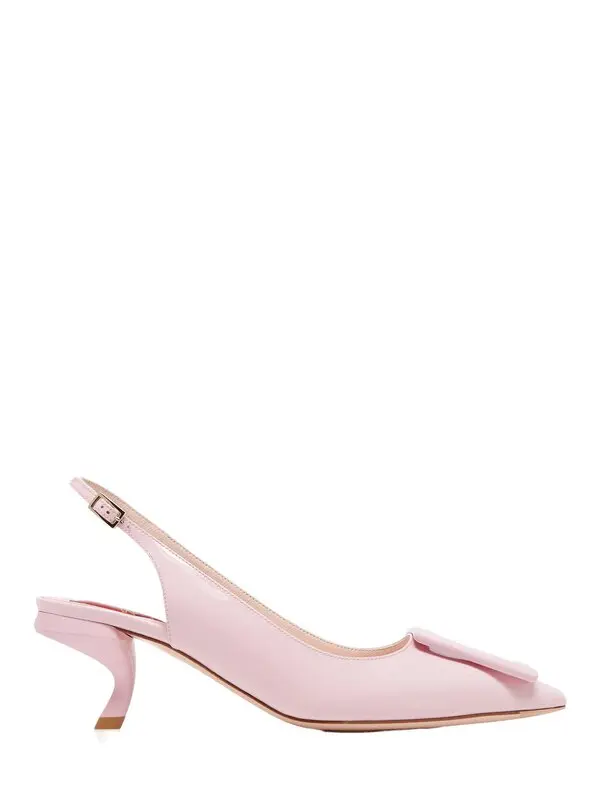 ROGER VIVIER Virgule Buckle-embellished Slingback Pumps - Pink