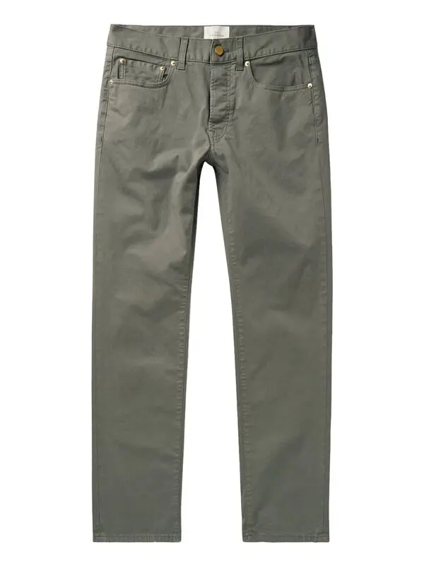 Sid Mashburn Straight-leg Stretch-cotton Twill Trousers - Green