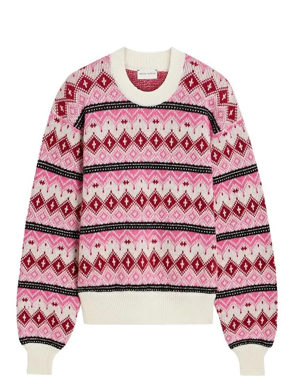 Magda Butrym Jacquard-knit Wool-blend Sweater - Pink