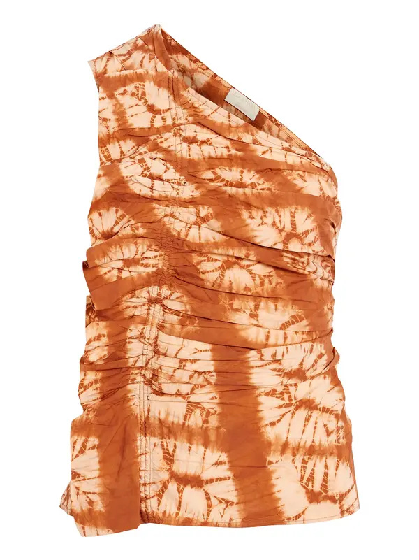 Ulla Johnson Senta One-shoulder Tie-dyed Top - Light Brown
