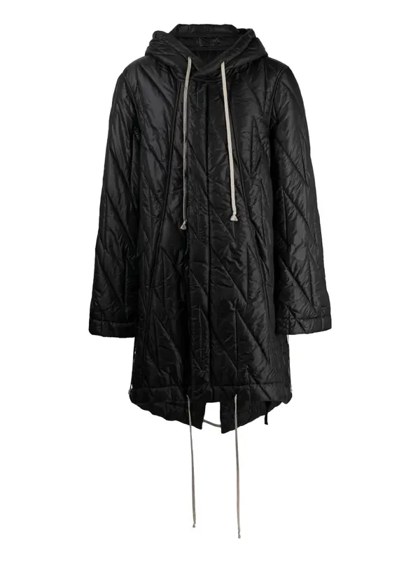Rick Owens Fishtail Hooded Parka - Black