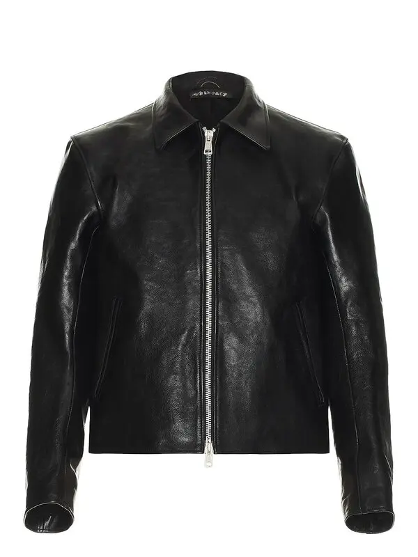 Our Legacy Mini Leather Jacket - Top Dyed Black Leather