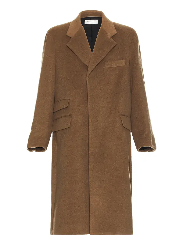 Saint Laurent Manteau Coat - Beige