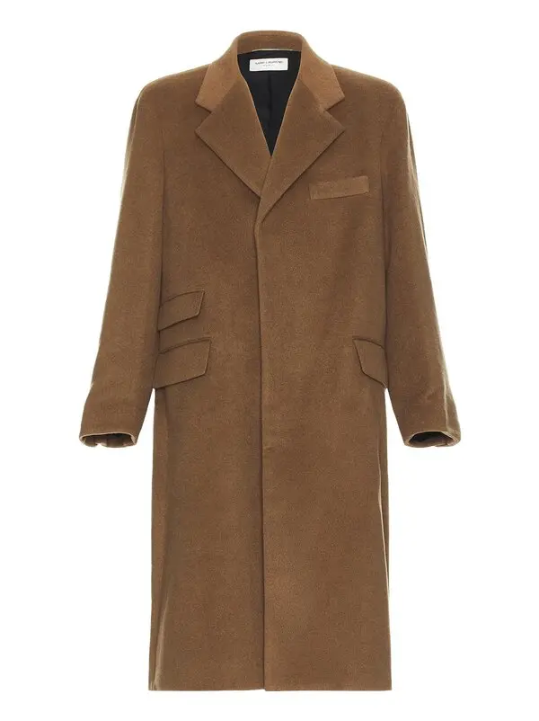 Saint Laurent Manteau Coat - Beige