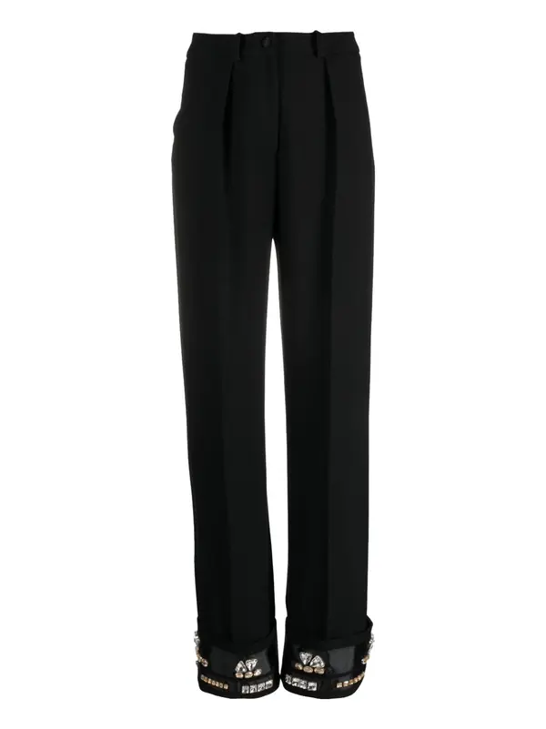 V:PM ATELIER Cosmo Crystal-embellished Trousers - Black