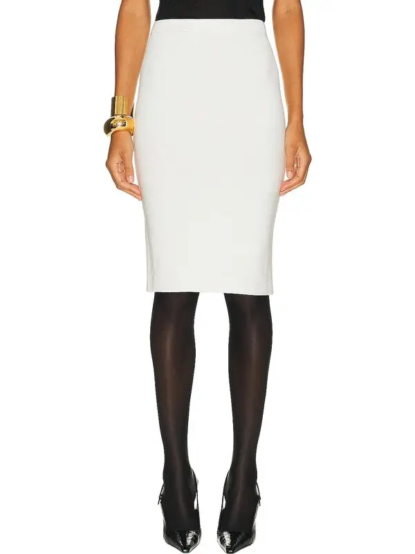 Saint Laurent Jersey Skirt - Naturel