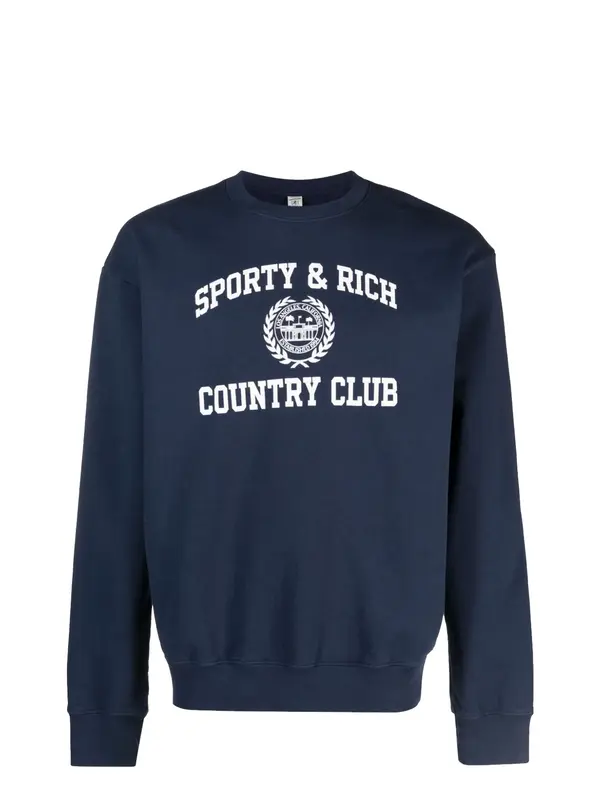 SPORTY & RICH Logo-print Sweatshirt - Blue
