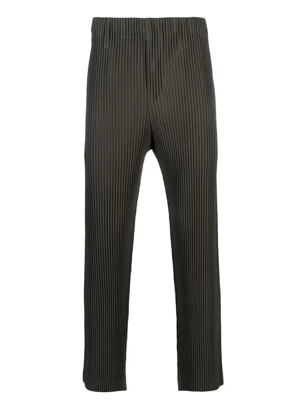 Issey Miyake Pleated Straight-leg Trousers - Green