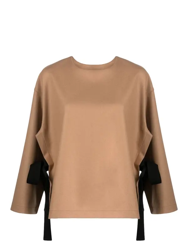 Erika Cavallini Terry-cloth Cape Blouse - Brown
