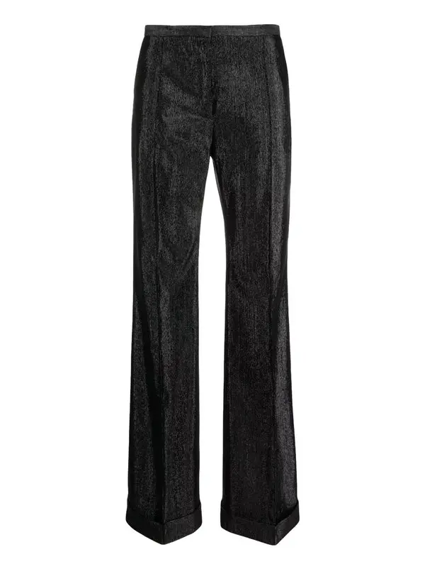 Philosophy Di Lorenzo Serafini Metallic-effect Straight-leg Trousers - Black