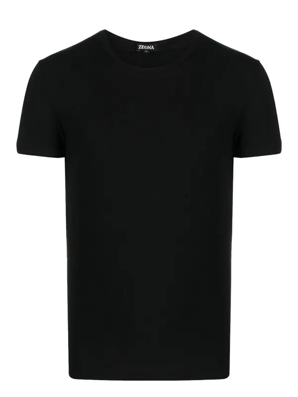 Zegna Short-sleeved Stretch-cotton T-shirt - Black