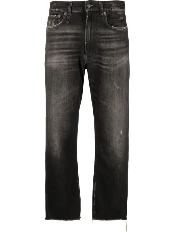 R13 Distressed Straight-leg Jeans - Black
