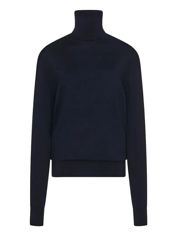 THE ROW Davos Fine Cashmere Turtleneck Top - Black