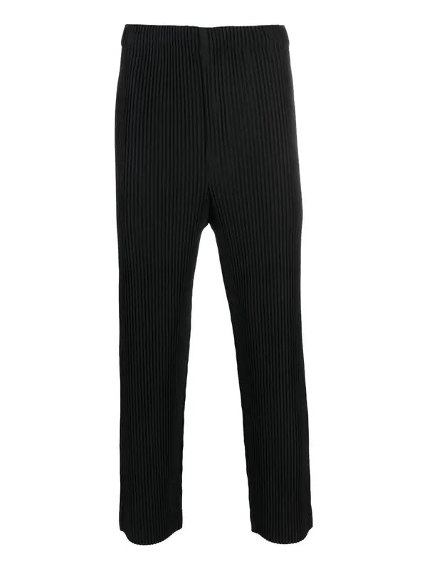 Issey Miyake Plissé Straight-leg Trousers - Black