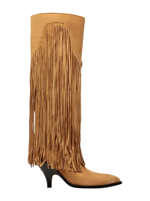 Bally 40mm Fringed Suede Boots - Brown
