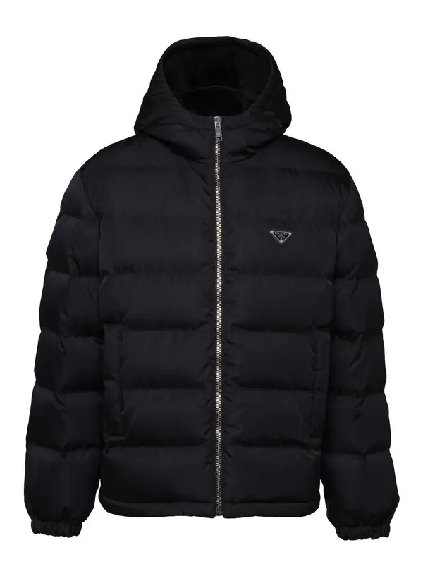 Prada Cropped Re-nylon Down Jacket - Black