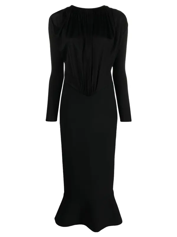 V:PM ATELIER Alette Draped Maxi Dress - Black