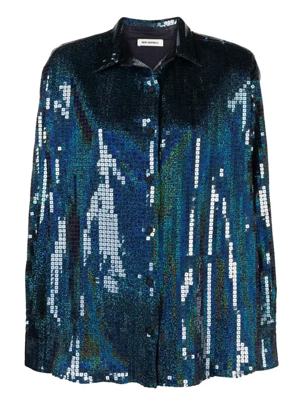 THE NEW ARRIVALS ILKYAZ OZEL Colette Sequin Shirt - Blue