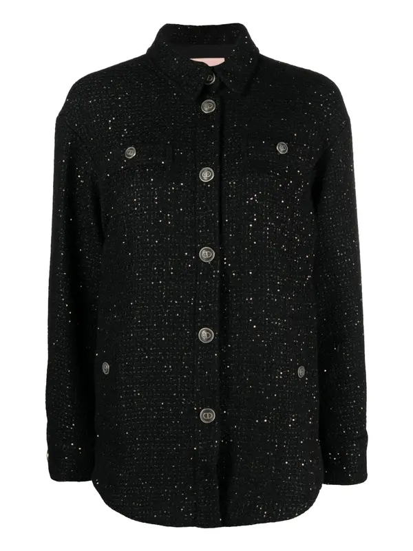 TWINSET Sequin-embellished Bouclé Jacket - Black