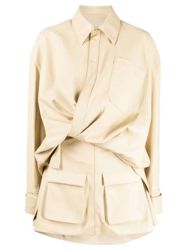 JNBY Panelled Shirtdress With Gathered Detail - Neutrals
