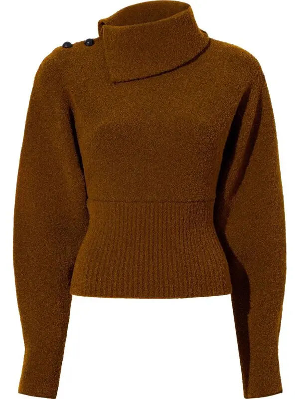Proenza Schouler Asymmetric-neck Bouclé Jumper - Brown