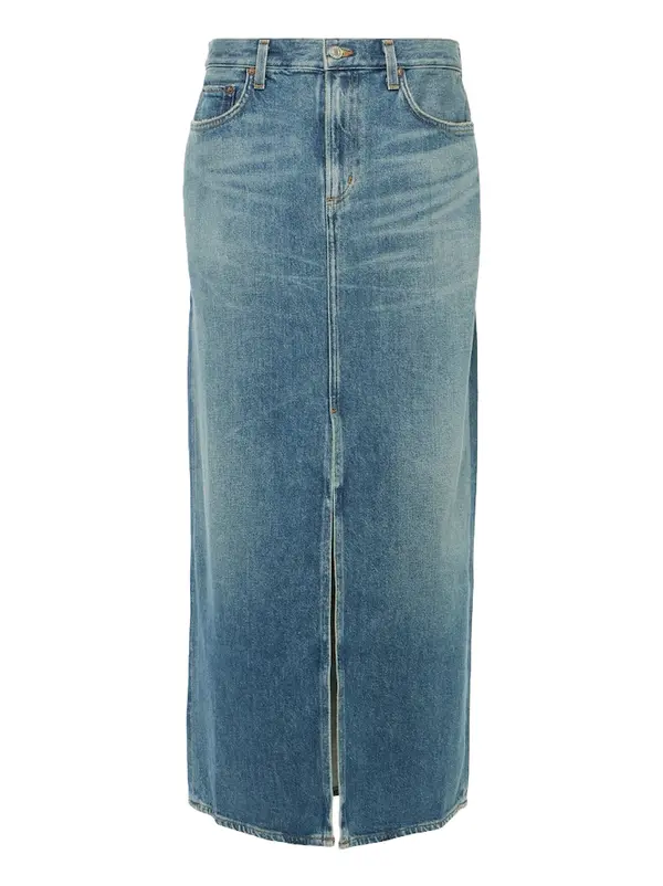 AGOLDE Leif Denim Maxi Skirt - Blue