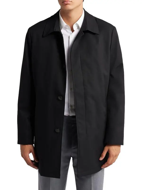 Hart Schaffner Marx Gilmore Water-resistant Raincoat With Removable Liner - Black