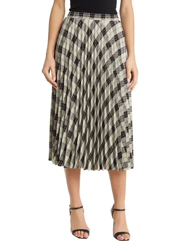 NIKKI LUND Robin Pleated Midi Skirt - Black