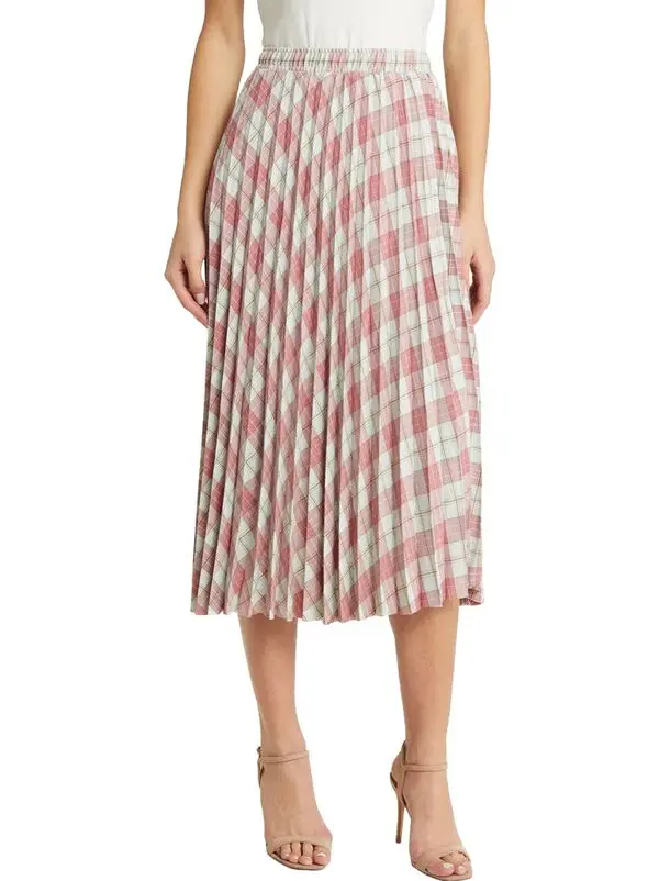 NIKKI LUND Robin Pleated Midi Skirt - Pink