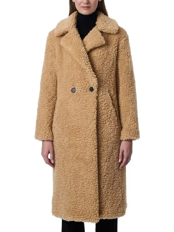 Bernardo Faux Shearling Double Breasted Longline Coat - Gingerroot